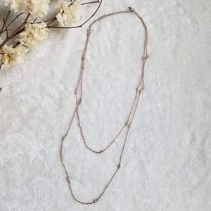 Express | Jewelry | Express Long Layered Rose Gold Necklace | Poshmark
